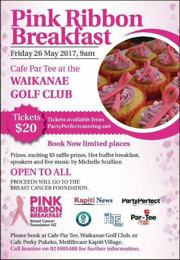 Pink Ribbon fundraising breakfast on 26 May at the Golf Club | Waikanae ...