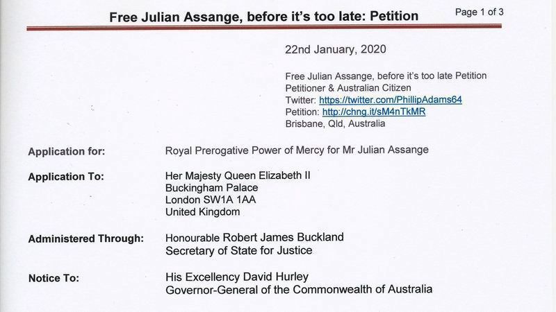 Petitioner’s Request for Royal Pardon for Julian Assange from Her ...