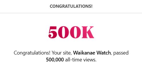 half-million | Waikanae Watch