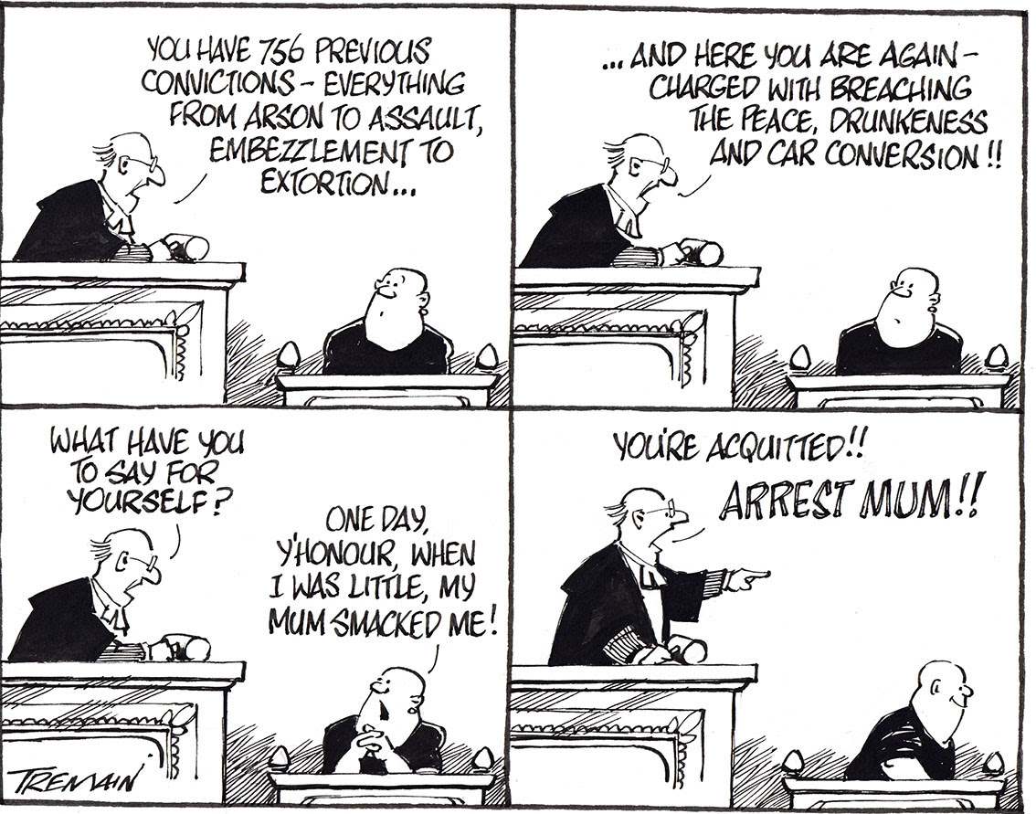 wry Garrick Tremain cartoon on the judiciary | Waikanae Watch