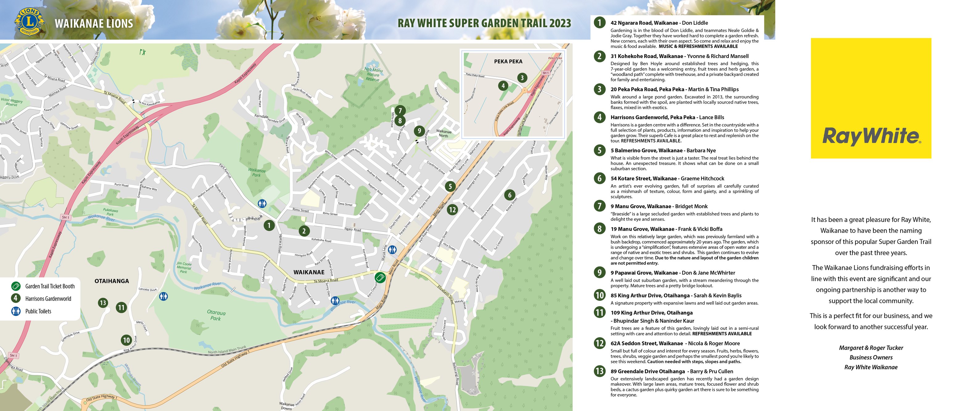 map for this weekend’s Lions Waikanae Garden Trail | Waikanae Watch