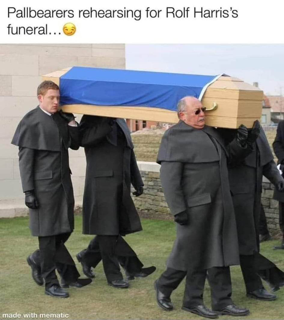 amusement: Rolf Harris funeral rehearsal | Waikanae Watch