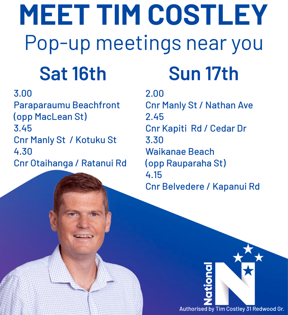 pop-up meetings with local MP candidate Tim Costley | Waikanae Watch