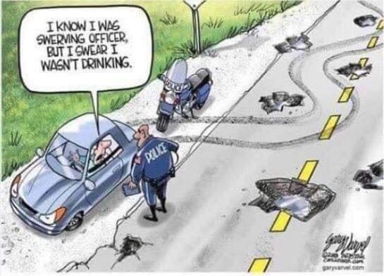 amusement: doing the NZTA pothole swerve | Waikanae Watch