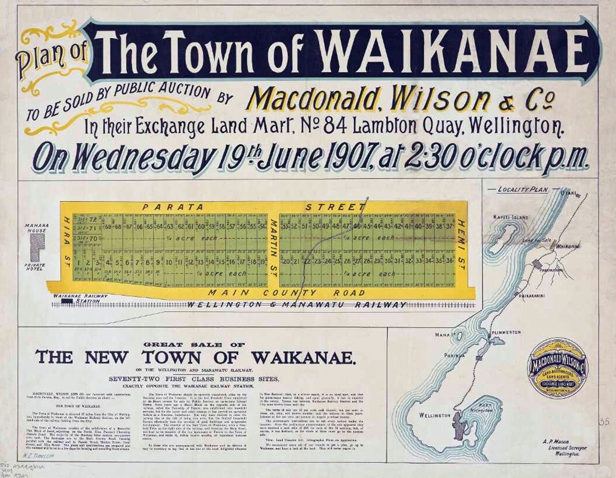Waikanae land sale map, 1907 | Waikanae Watch