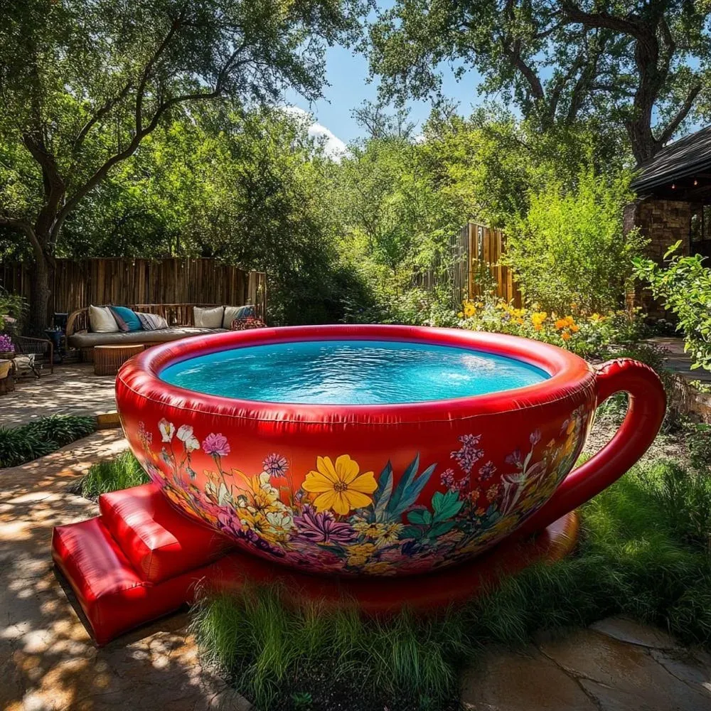 for next summer — an inflatable tea-cup PVC pool for the backyard ...