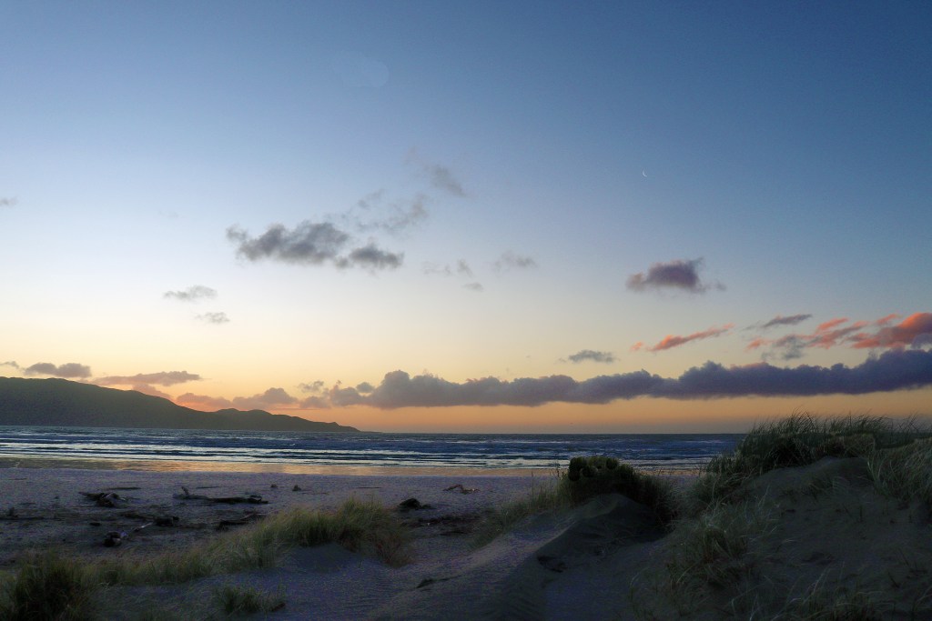 wintry beach sunset scene | Waikanae Watch