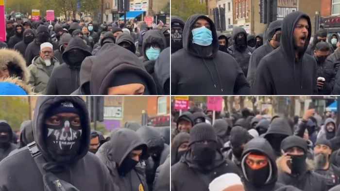 London: multicultural Muslim myth explodes as masked protesters go on ...